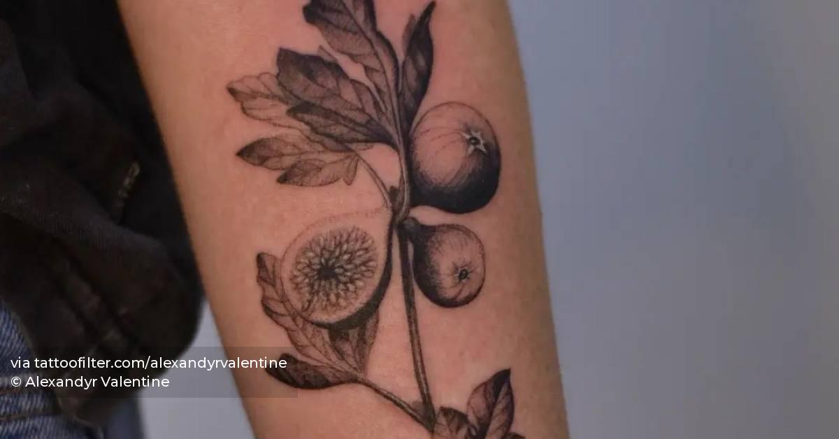 Black and grey figs tattoo done on the inner forearm.