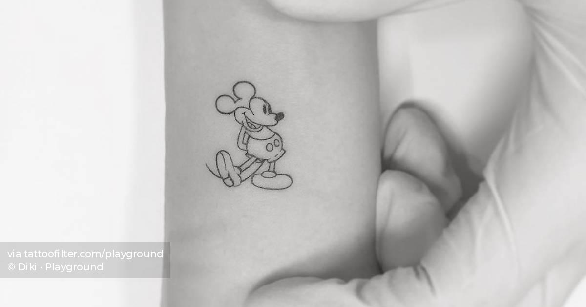 Mickey Mouse Outline Tattoo
