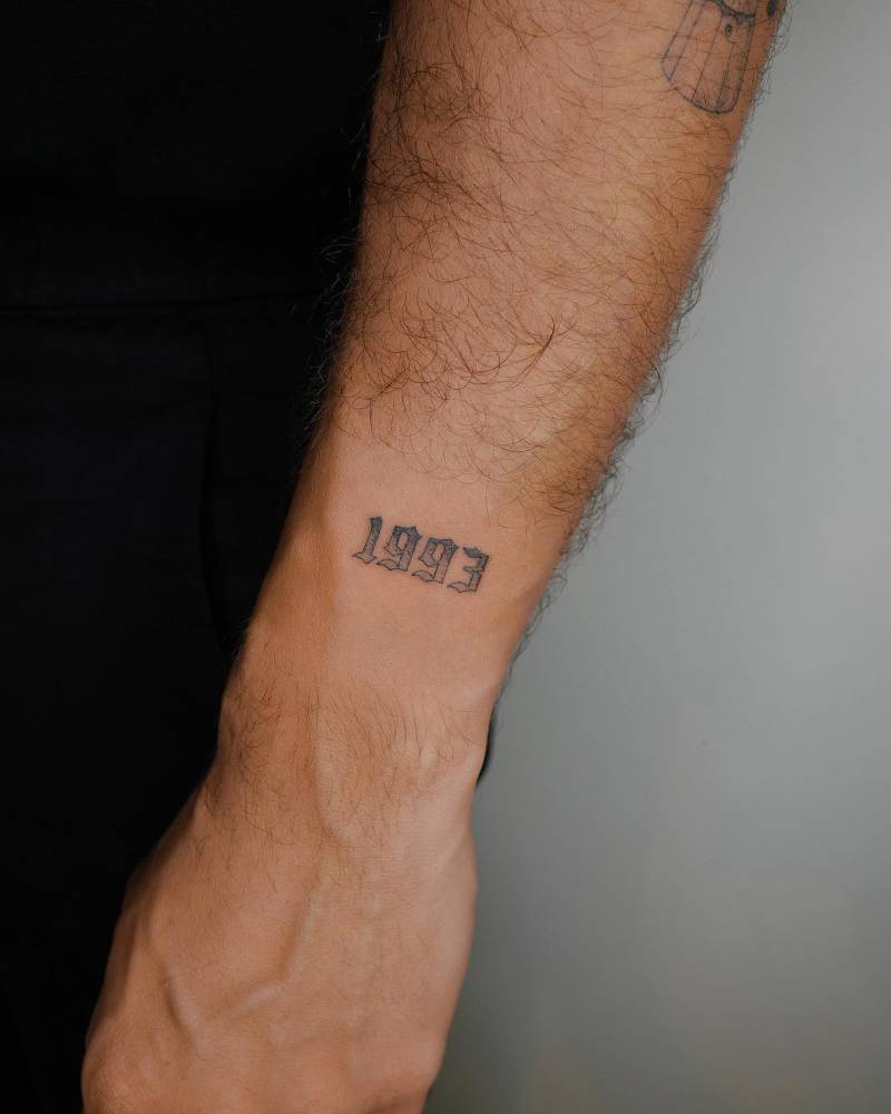 1993 Lettering Tattoo Located On The Wrist 1993 Lettering Tattoo Located On The Wrist