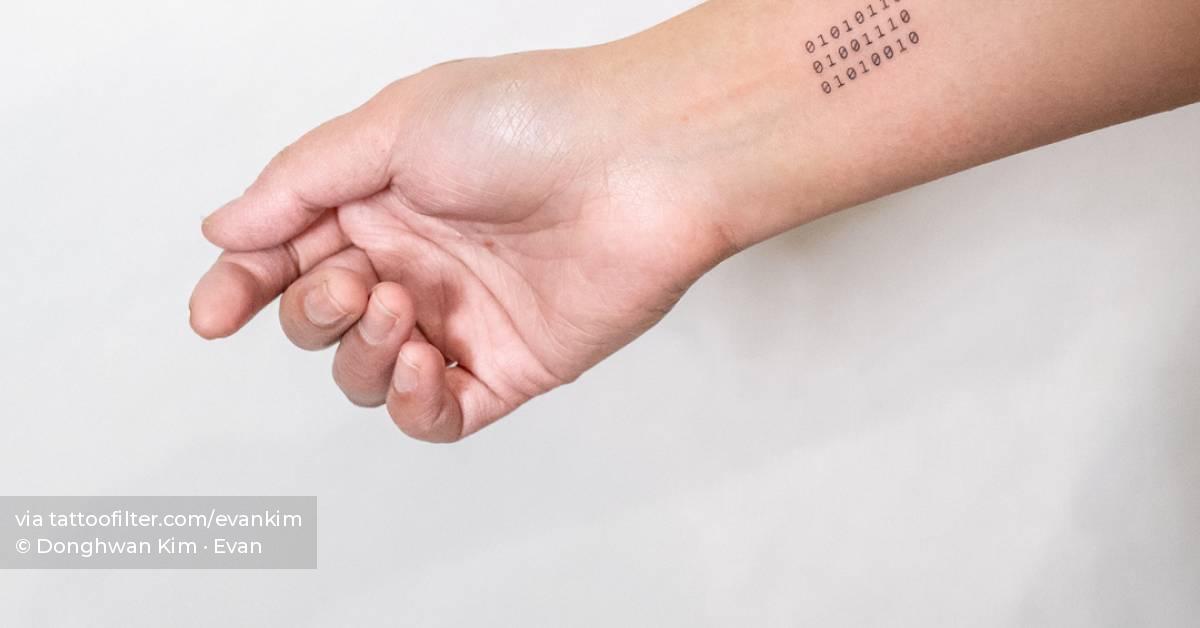 Binary numbers tattooed on the