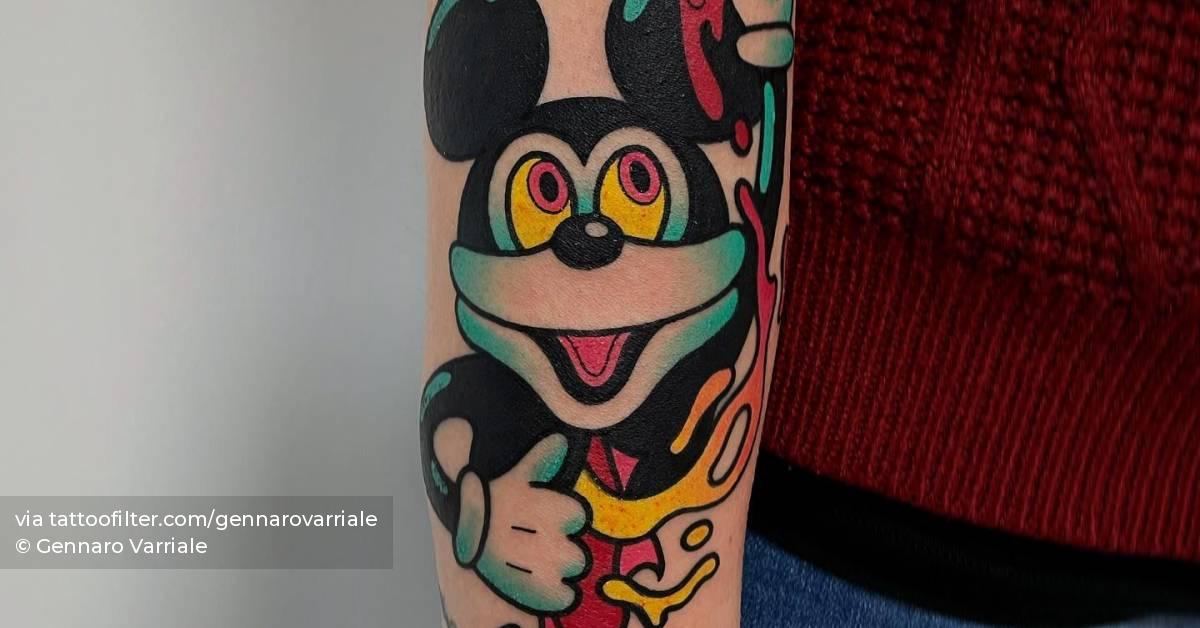 Mickey Mouse Tattoo Located On The Forearm