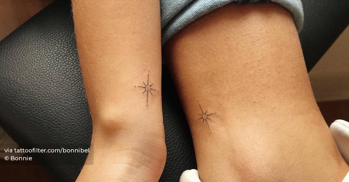Minimalistic north star tattoo for best friends.