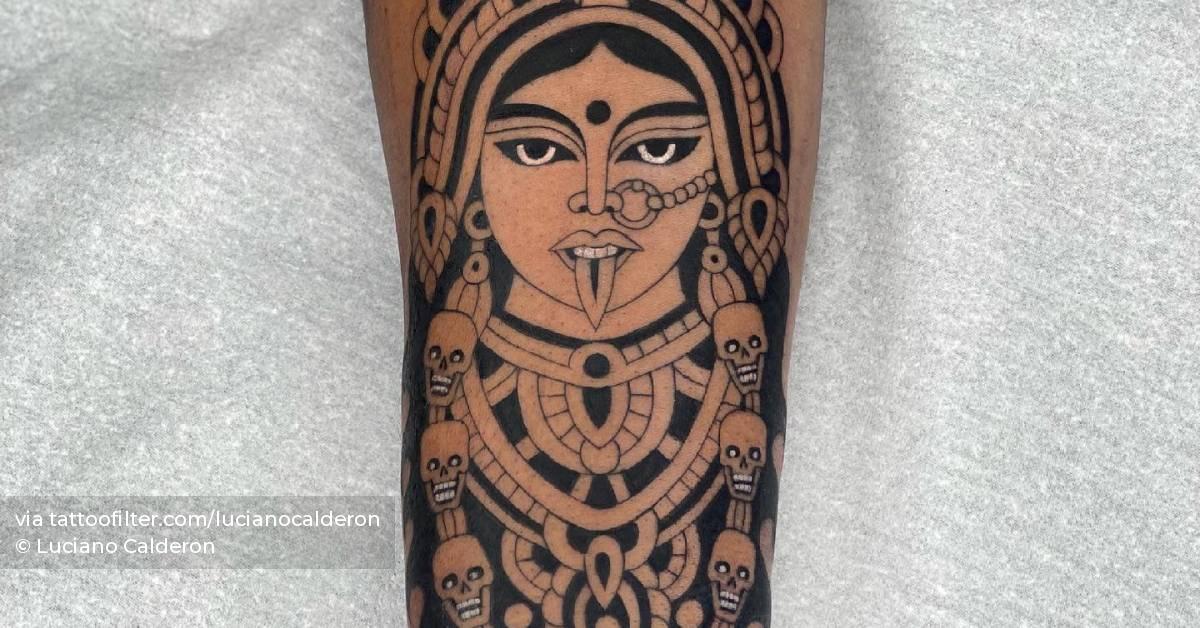 Kali tattoo located on the inner forearm.