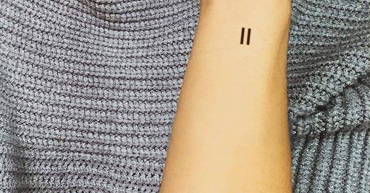 Minimalist equal sign temporary tattoo, get it here