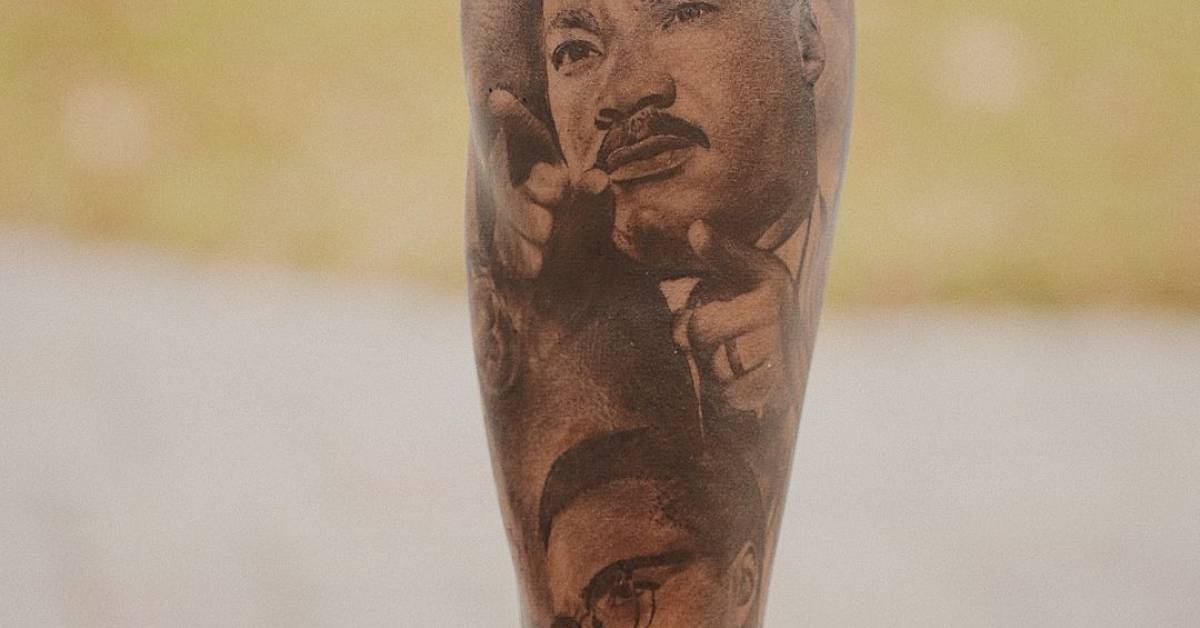 Martin Luther King Jr. and Malcolm X tattooed on Odell