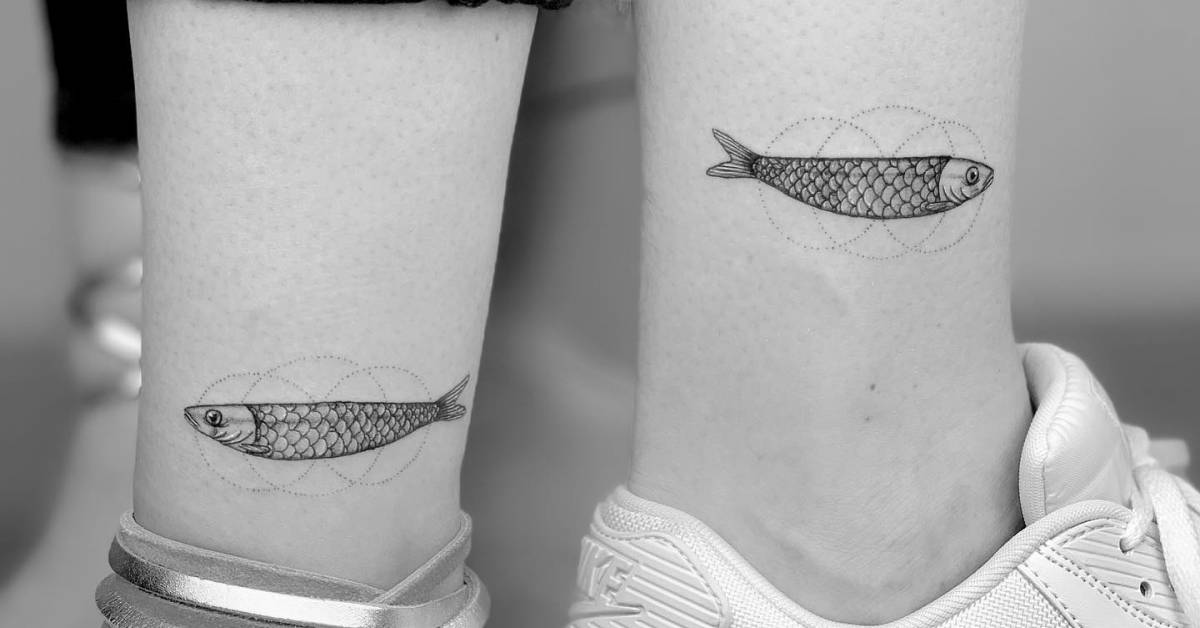 Matching fish tattoo for best friends, illustrative