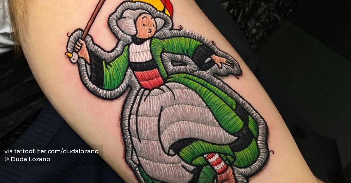 Bécassine patch tattoo located on the inner arm.