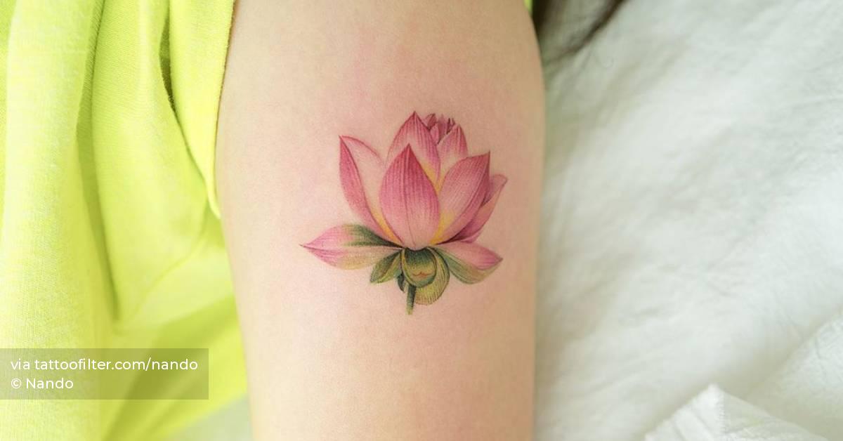 Colorful micro-realist lotus flower
