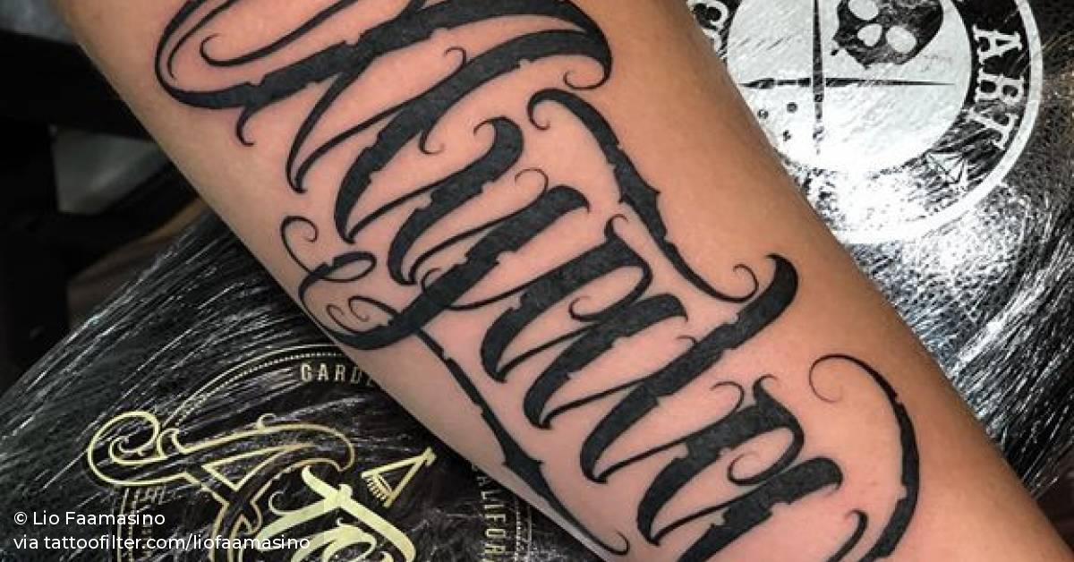 “Ayala” on Eli for his first Tattoo...