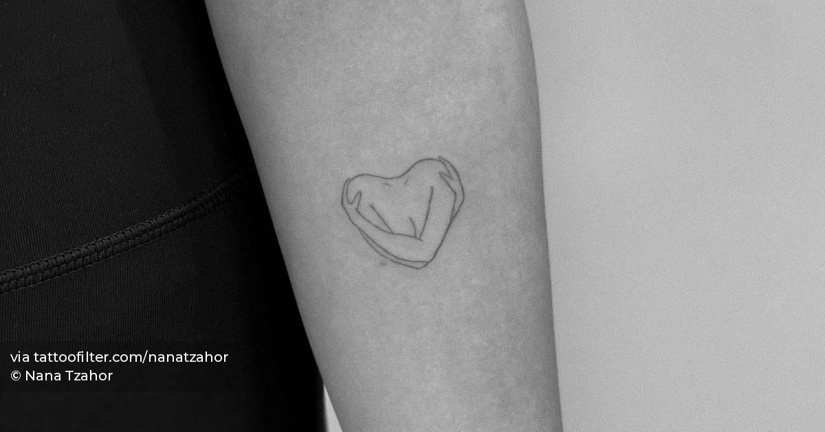 Fine line self love tattoo located on the inner