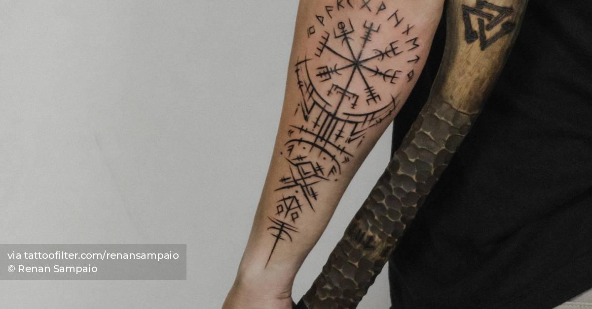 Nordic inspired tattoo located on the forearm.
