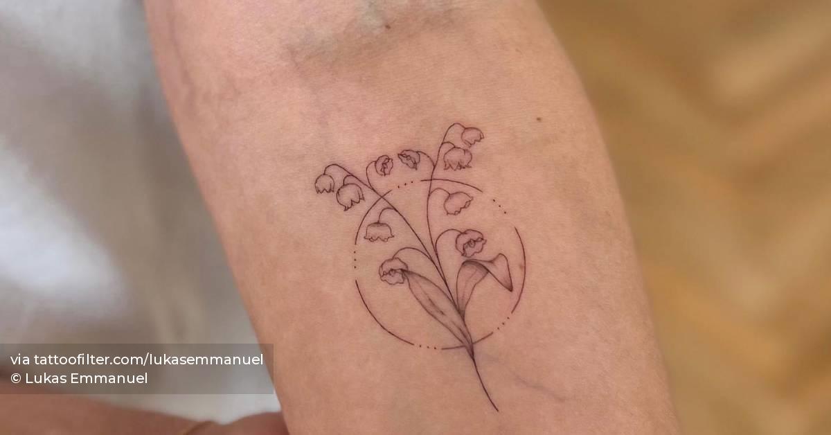 Fine line lilly of the valley tattoo done on the inner