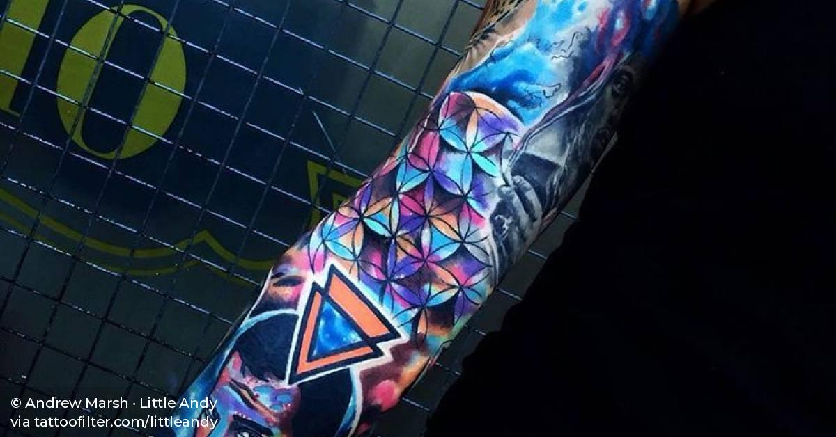 Little Andy, tattoo, ink, inked, queen, flower of life,