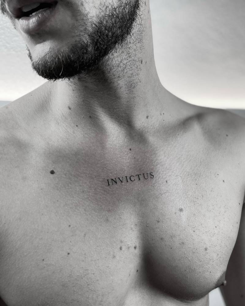 Chest Word Tattoo Ideas Photos Chest Word Tattoo Ideas Photos
