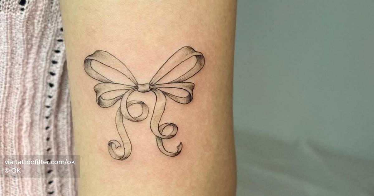 Bow Tattoos On Neck