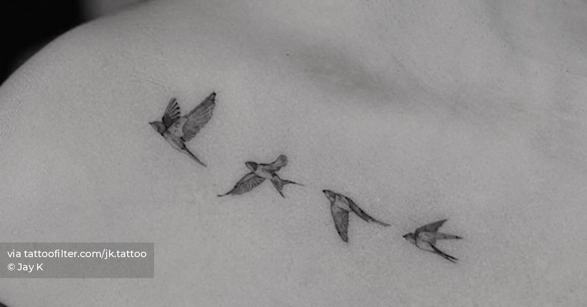 Single needle swallows tattoo