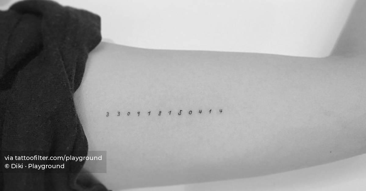 Numbers tattoo done on the inner arm.