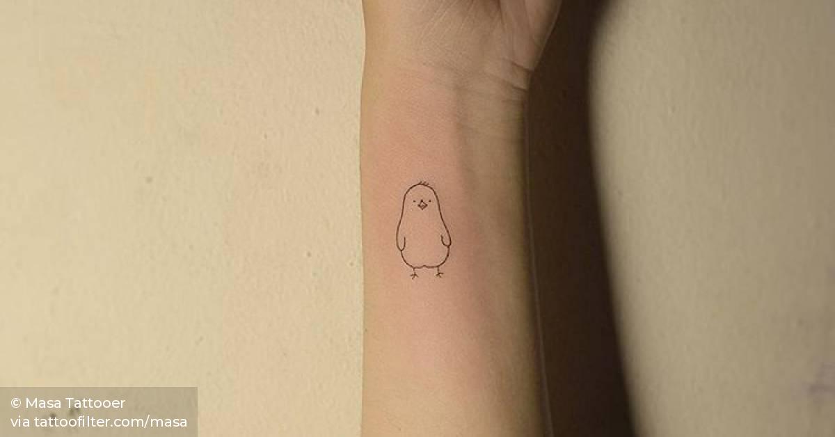 Chick tattoo on the wrist.