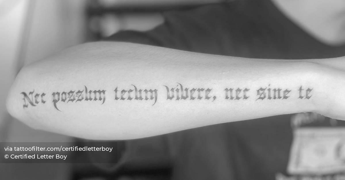 "Nec possum tecum vivere nec sine te".