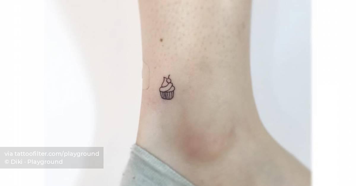Tiny minimalistic cup tattoo done on the ankle, fine