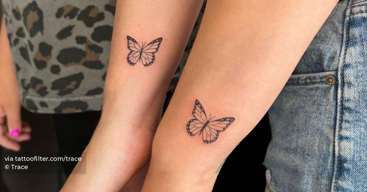 Matching butterfly tattoo for best friends.