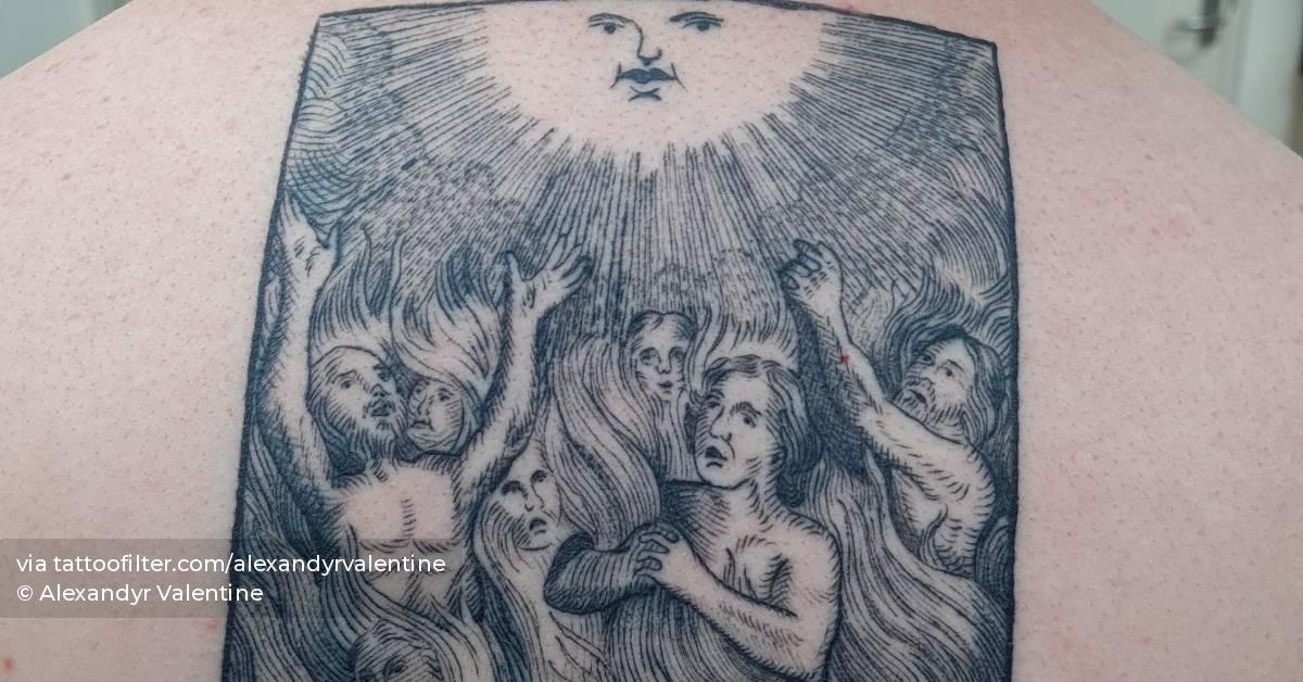 Hell etching tattoo done at Parliament House Studio,