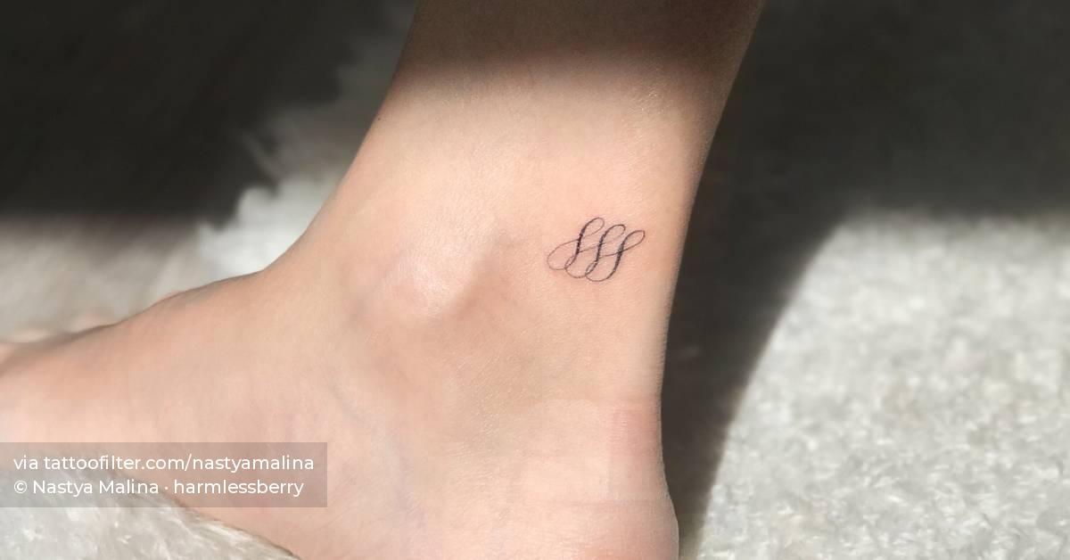 "888" tattoo on ankle
