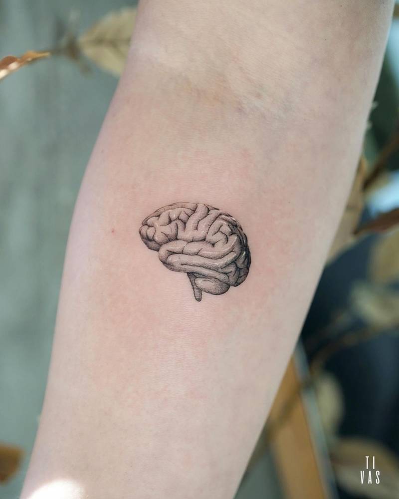 Brain Tattoo Located On The Inner Forearm Brain Tattoo Located On The Inner Forearm