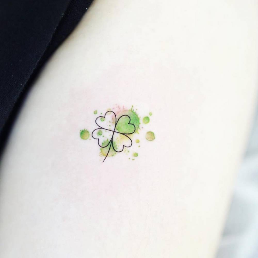 Four Leaf Clover Tattoo Located On The Tricep 