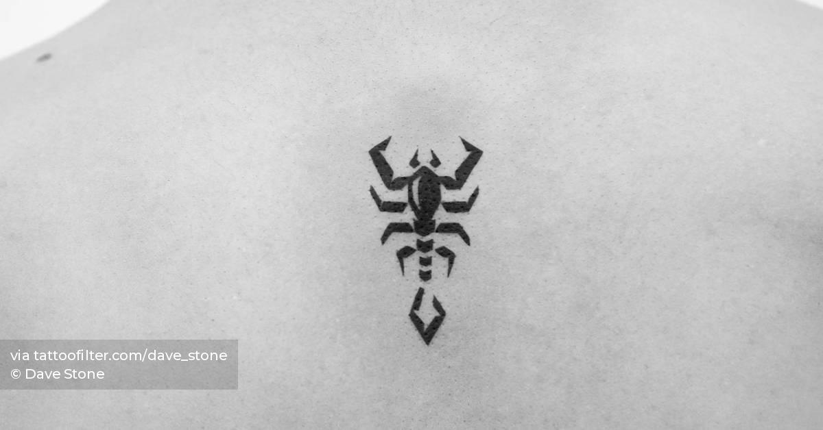 Minimalistic style scorpion tattoo located on the upper