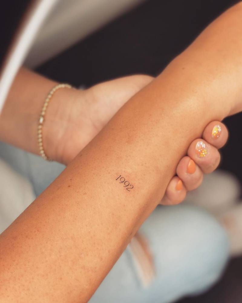 1992 Lettering Tattoo Located On The Wrist Small But 1992 Lettering Tattoo Located On The Wrist Small But