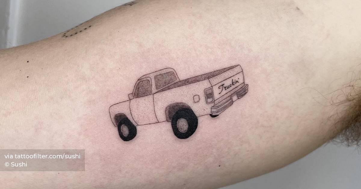 Dodge Ramcharger tattoo located on the inner arm.