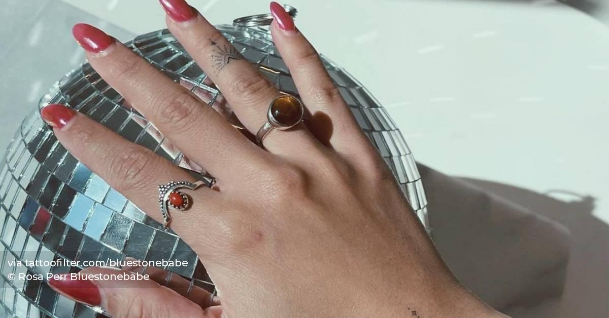 Hand poked evil eye charm bracelet and finger ornament