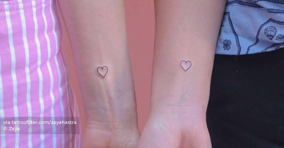 Matching minimalistic heart tattoo for best friends.