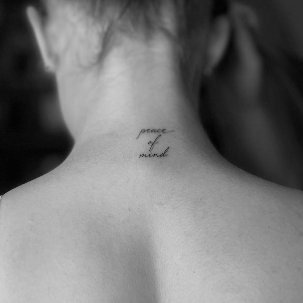  Peace Of Mind Lettering Tattoo Located On Keira