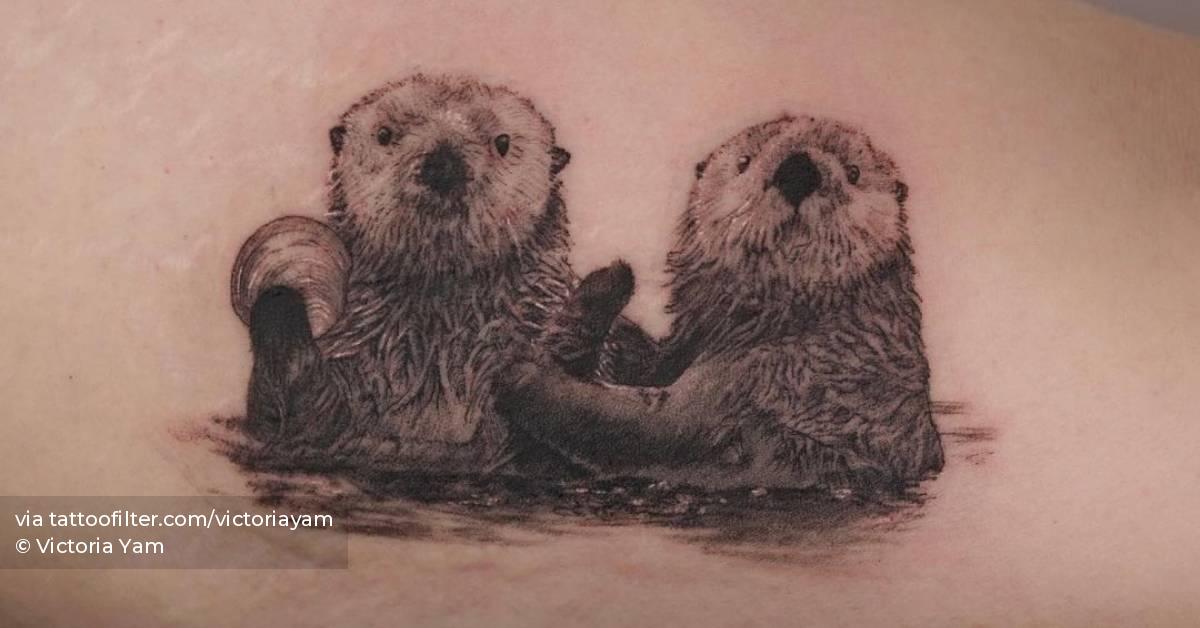Micro-realistic style beavers tattooed on the inner