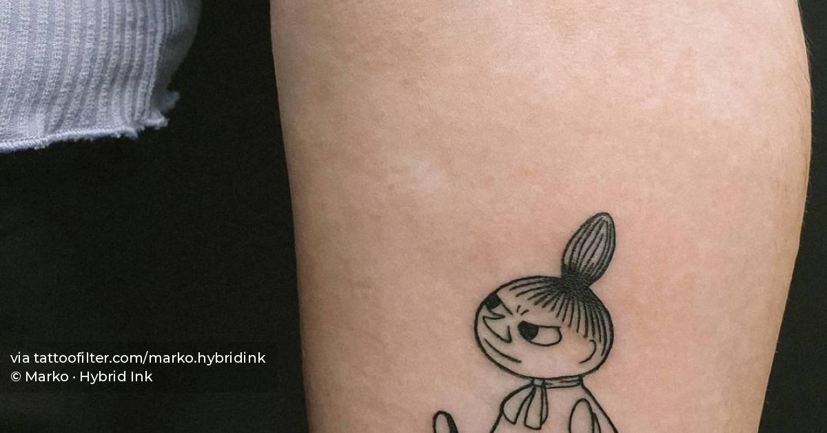 Little My from Moomin tattooed on the inner forearm.