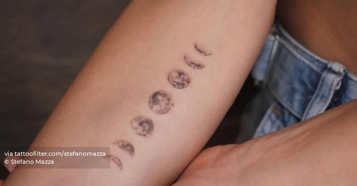 Micro-realistic moon phases tattoo on the inner
