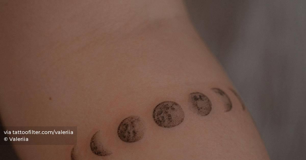 Micro-realistic moon phases tattoo done on the inner