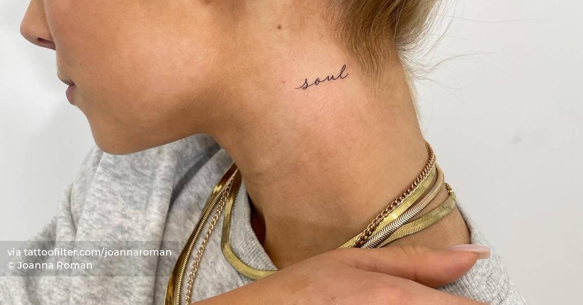 Tattoo of the word "soul" located on Briar Nolet's
