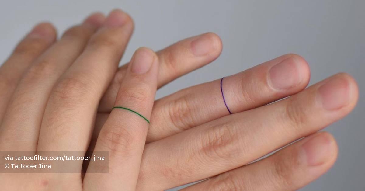 Fine line ring tattoos