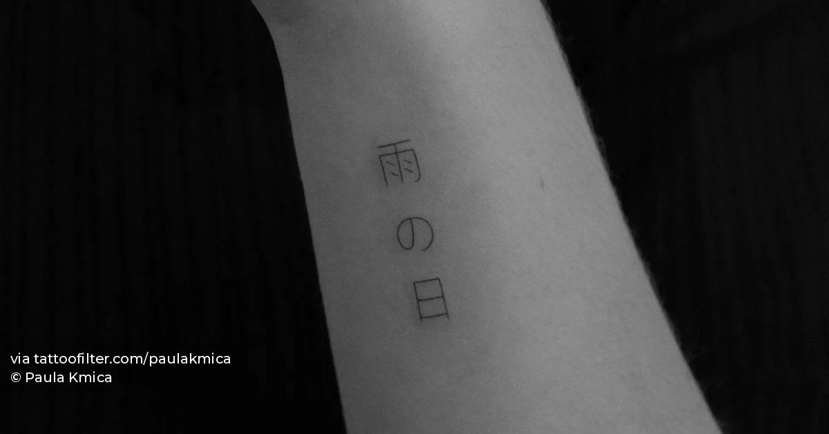 Japanese kanji tattooed on the wrist.