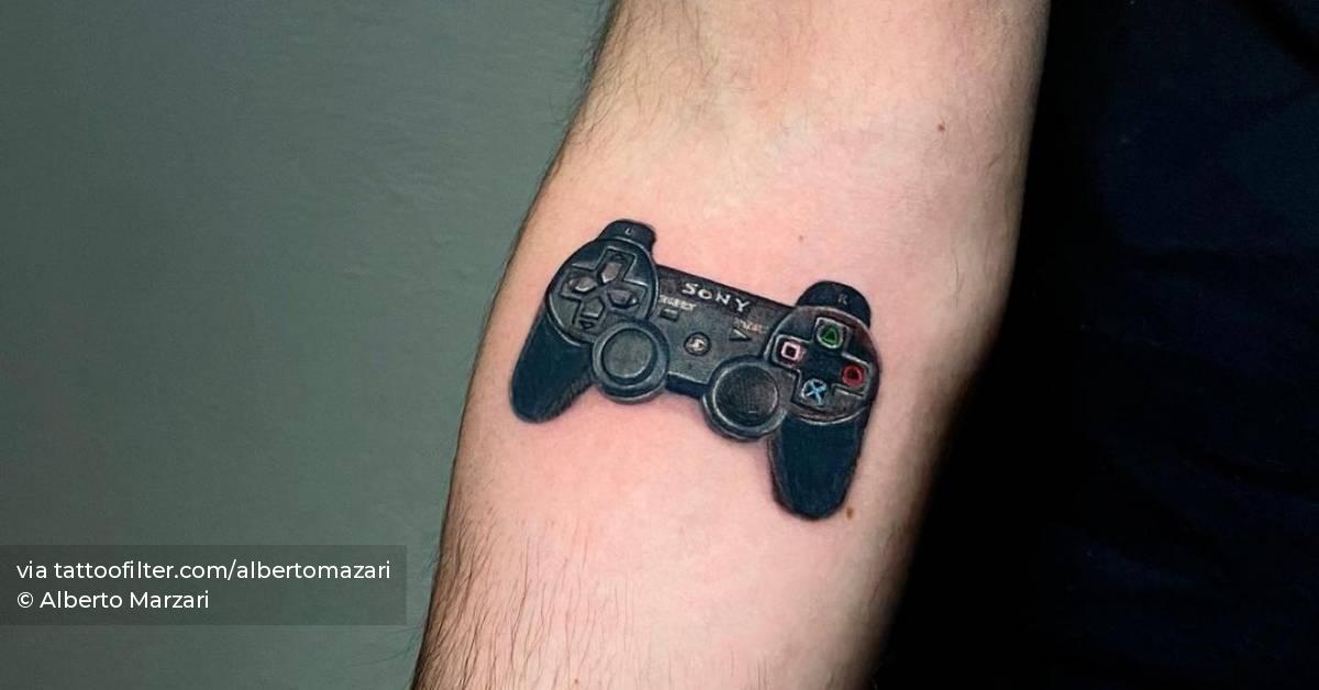 Micro-realistic Playstation controller located on the