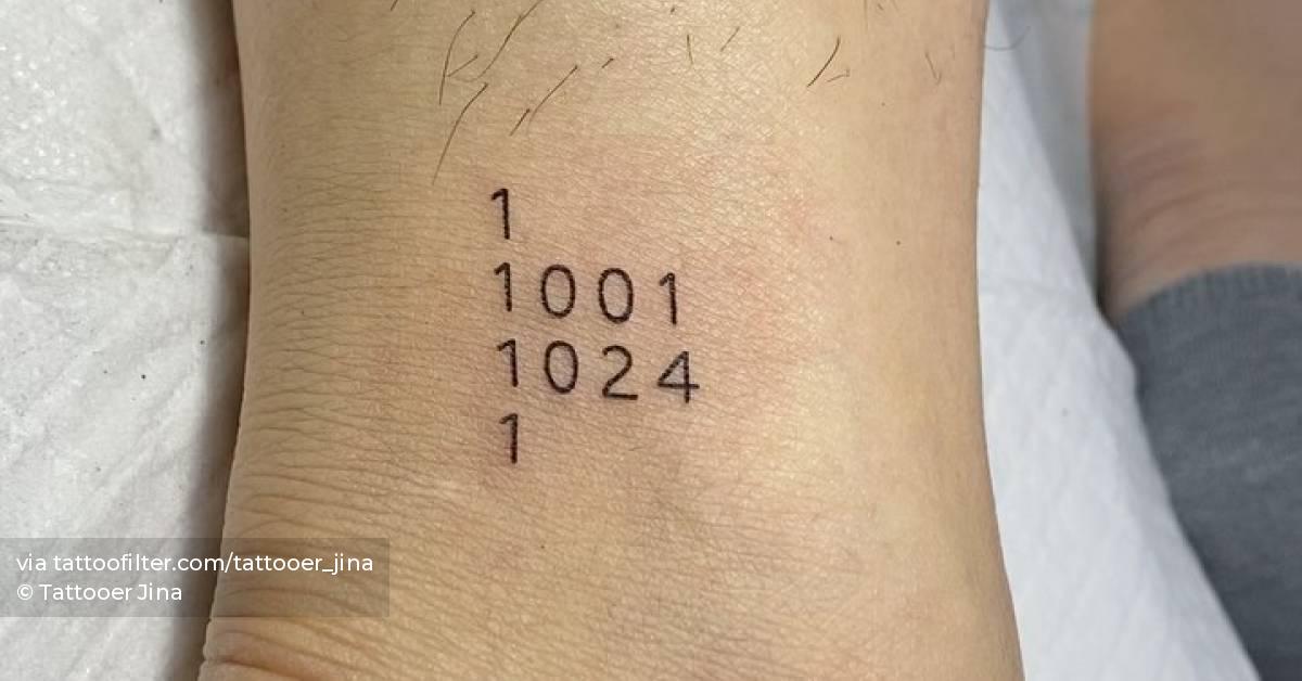 Numbers tattoo on the ankle