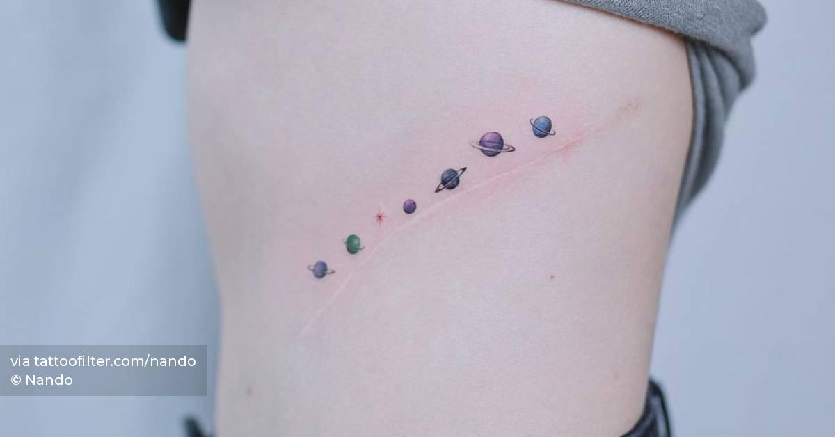 Small galaxy over scar