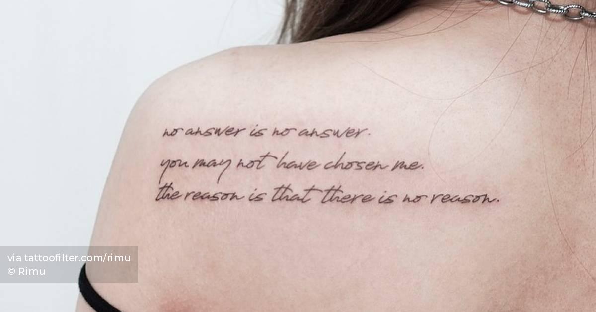 “No answer is no answer. You may not have chosen me.