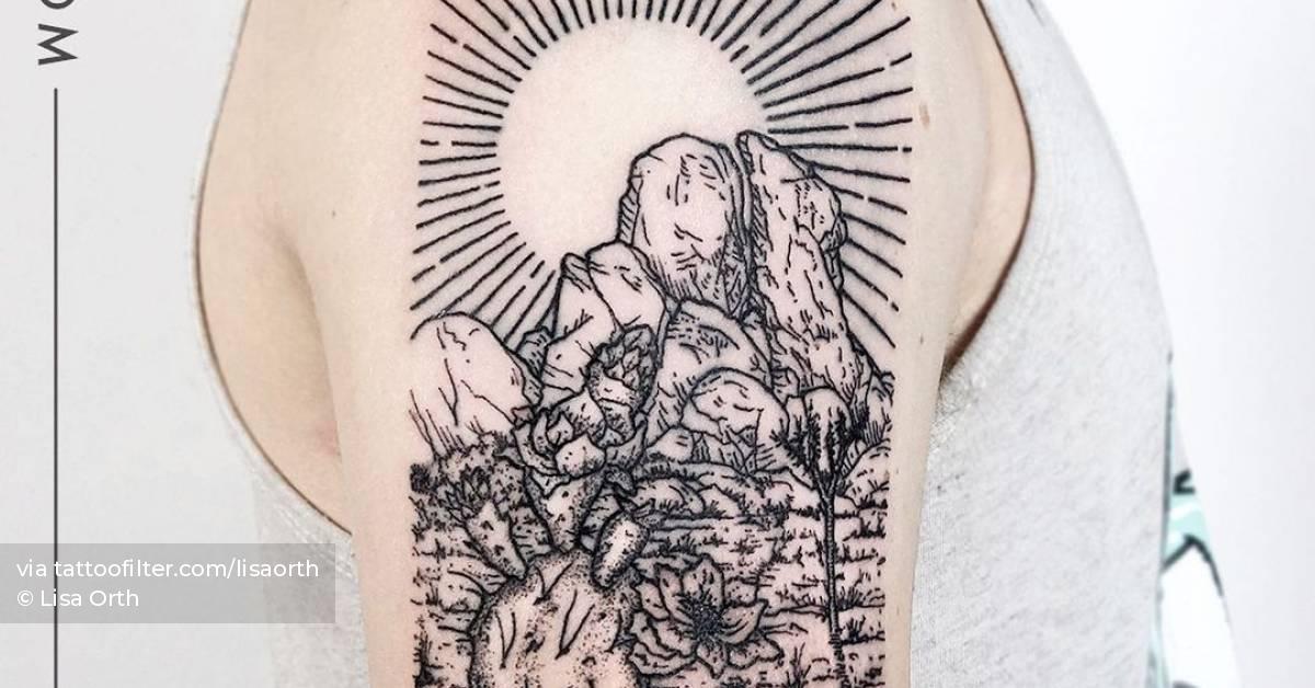 Joshua Tree National Park tattoo located on the upper