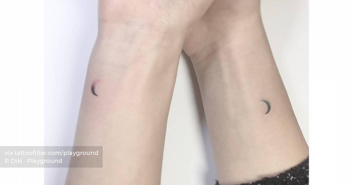 Matching spectrum moon tattoo for best friends.