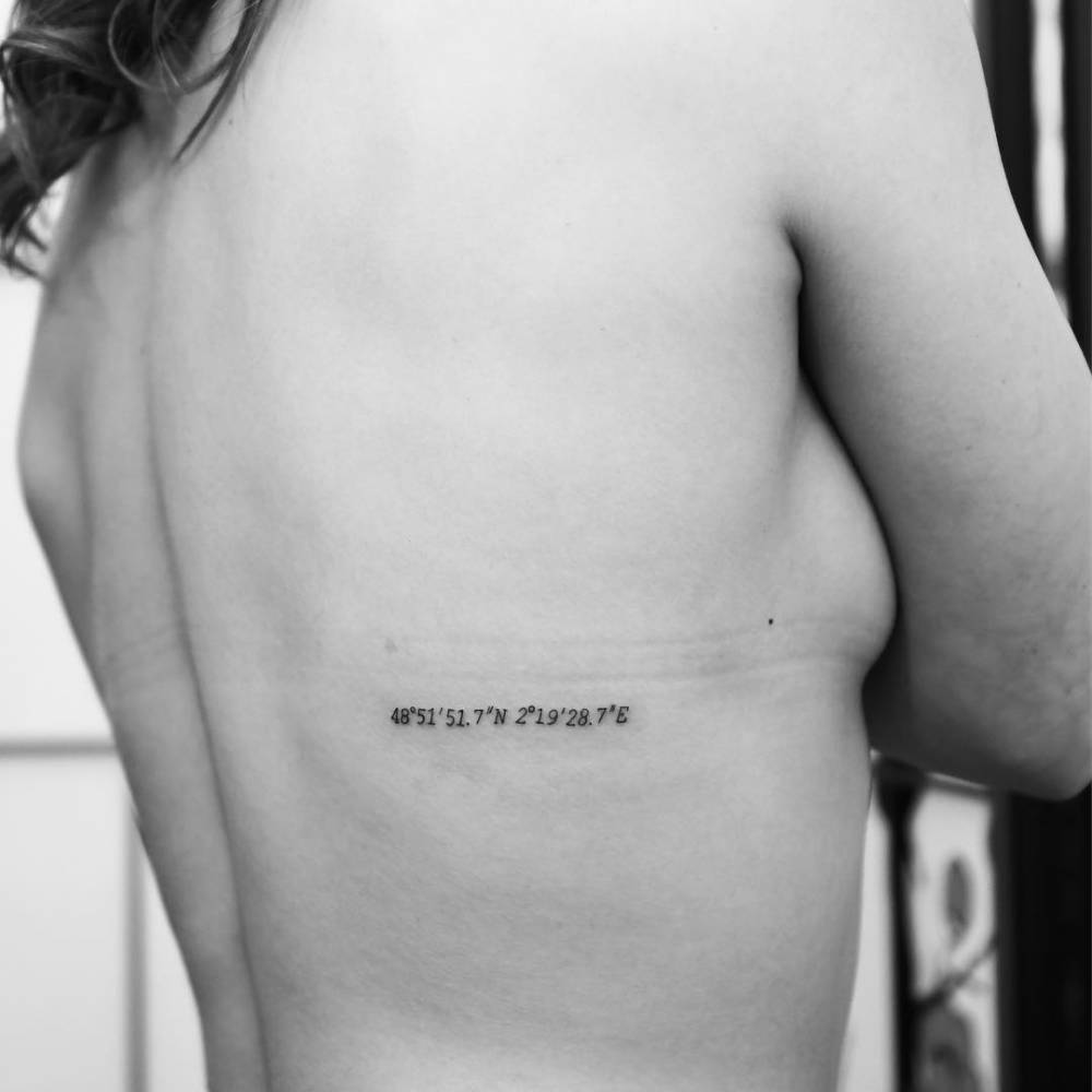 Coordinates Tattooed On The Back 