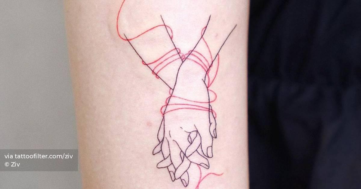 Red String Fate Tattoos Refreshed Our Red Thread Of Fate Tattoos On